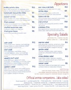 Lunch & Dinner Menu | Pier 1 Restaurant