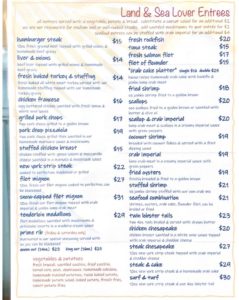 Lunch & Dinner Menu | Pier 1 Restaurant